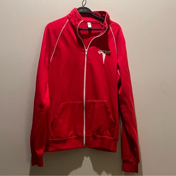Tesla | Jackets & Coats | Tesla Motors Track Jacket Small S Red ...